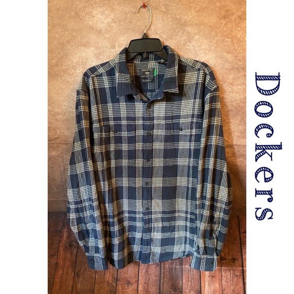 Dockers | Shirts | Mens Dockers Premium Plaid Flannel Ls Button Down ...